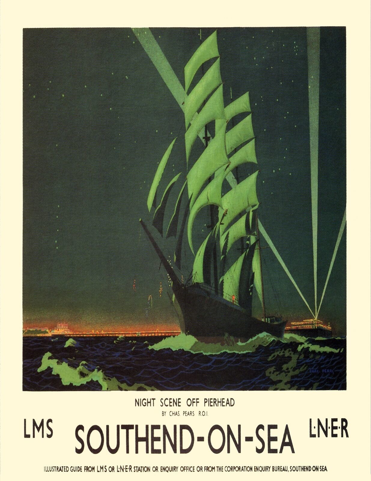 4132.LMS LNER Guide.Southend on Sea.ad.POSTER.Home School Office art ...