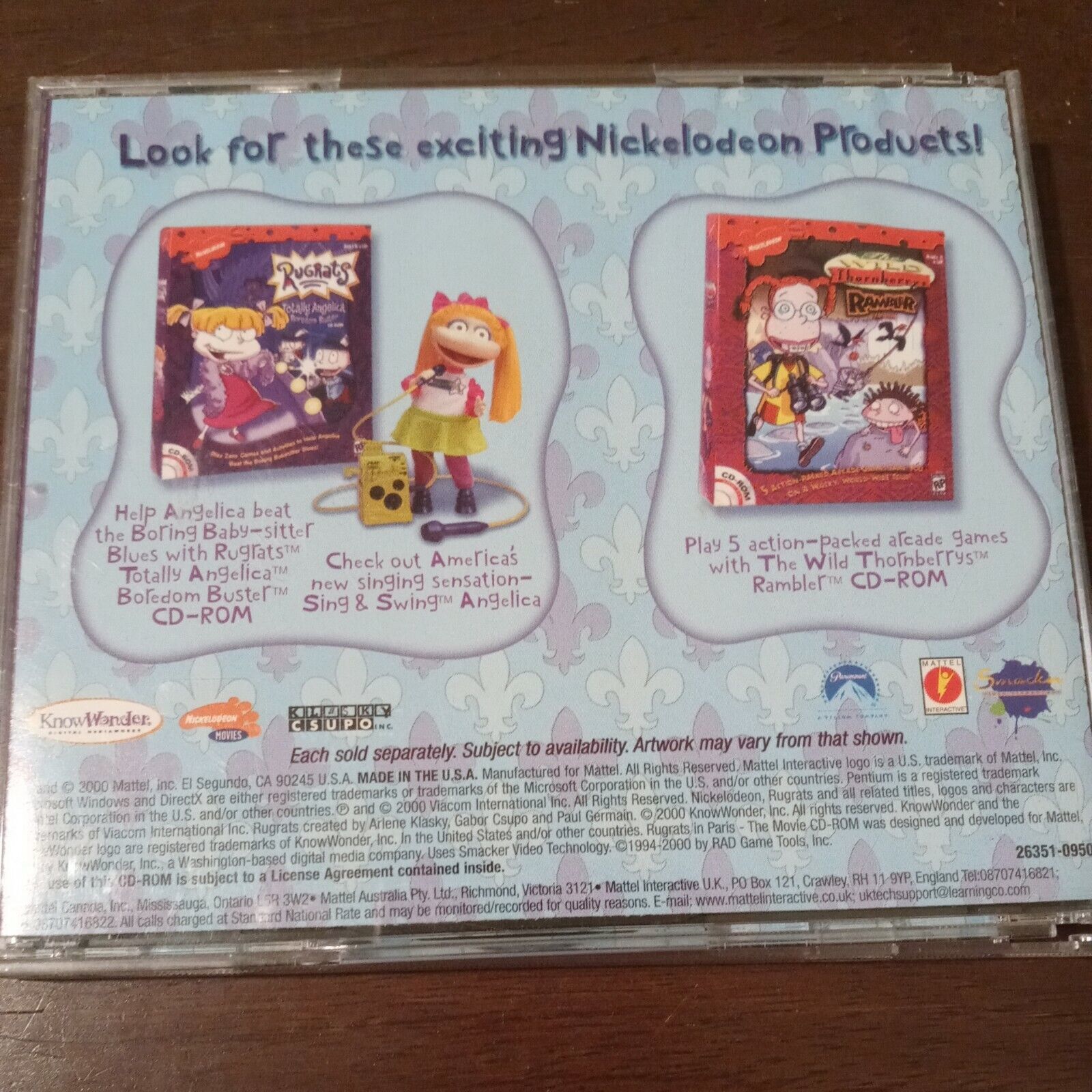 Mattel Nickelodeon Rugrats in Paris The Movie CD-ROM PC Game windows ...