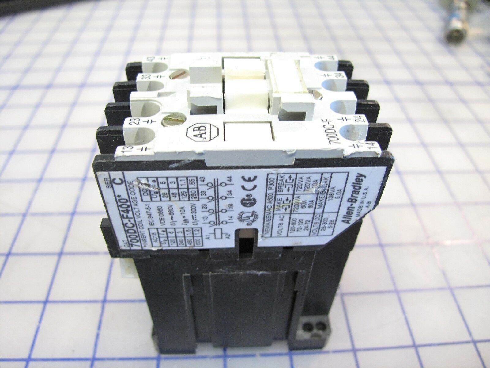 Allen Bradley Control Relay, 700DC-F400*, Ser. C, 24VDC Coil ...