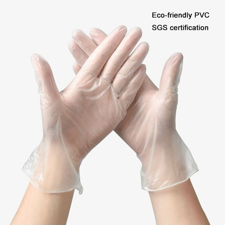 100 pcs Vinyl PVC Gloves Powder Free Work Safety Gloves Examination ...