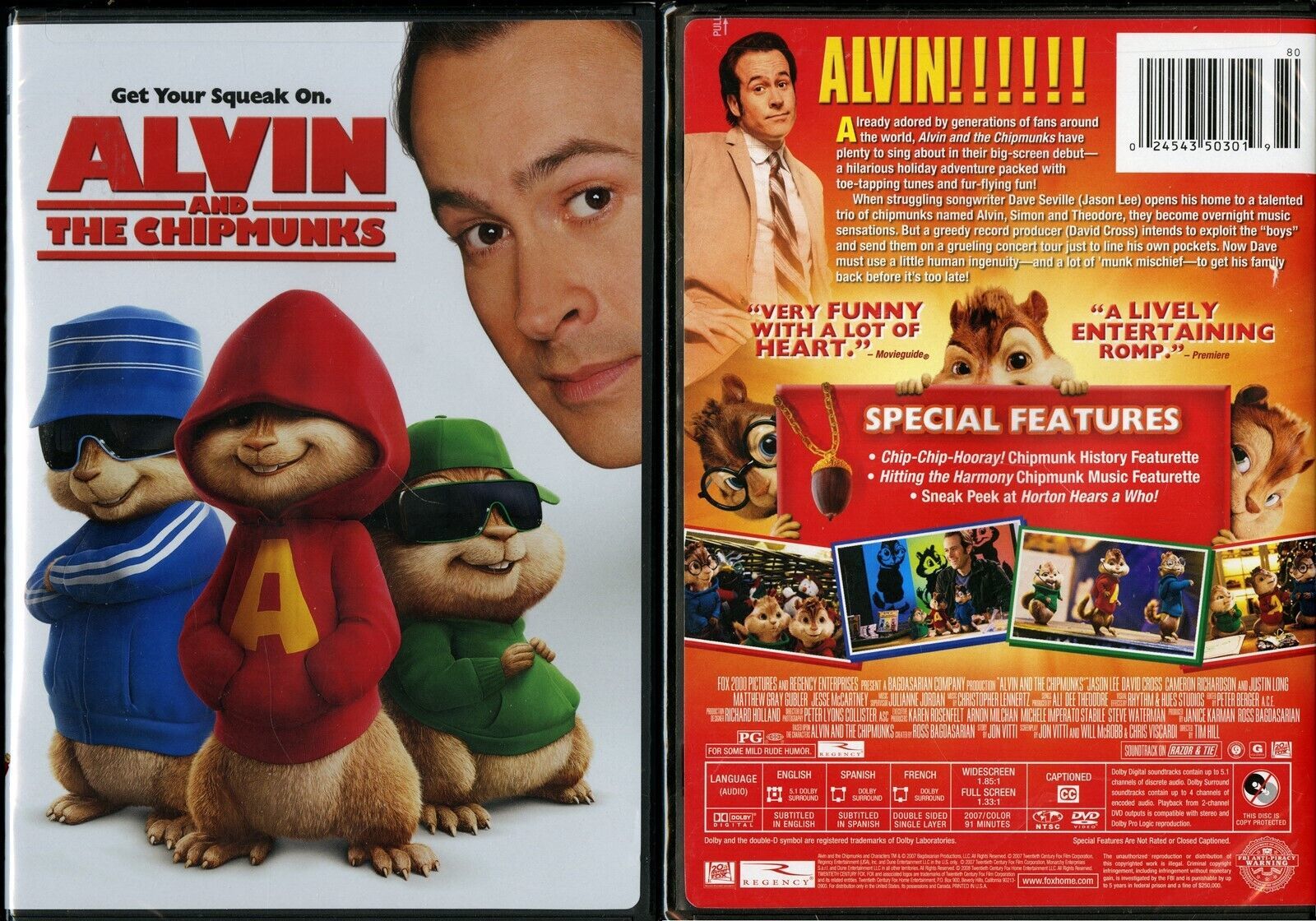 ALVIN AND THE CHIPMUNKS DVD JANE LYNCH JANICE KARMAN 20TH CENTURY FOX ...