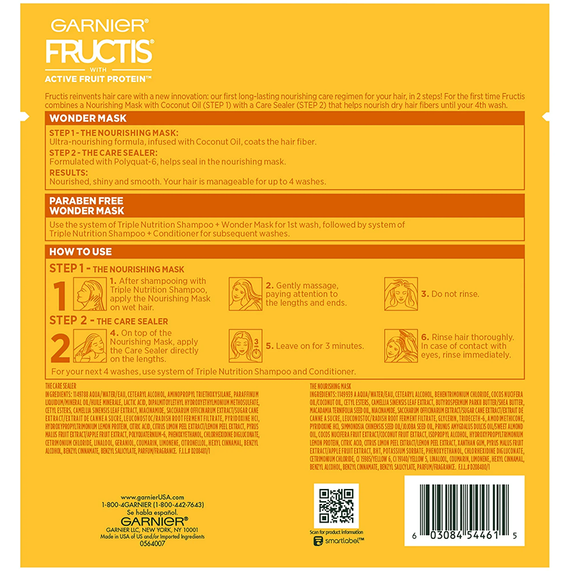 Garnier Fructis Wonder Mask, 2 Count - Serum & Oils