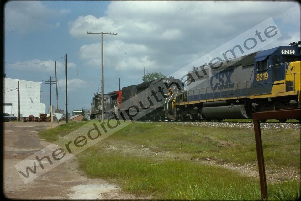 Original Slide CSX Transportation No. 8219 EMD SD40-2 Lufkin TEX 5-1993 ...