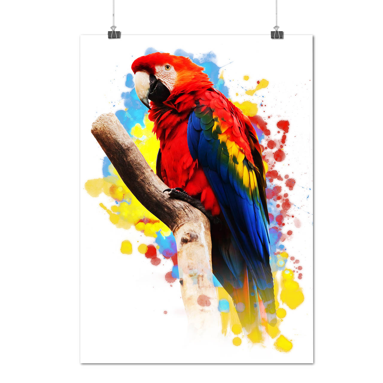 Parrot Bright Splash Bird Color Matte/Glossy Poster A0 A1 A2 A3 A4 ...