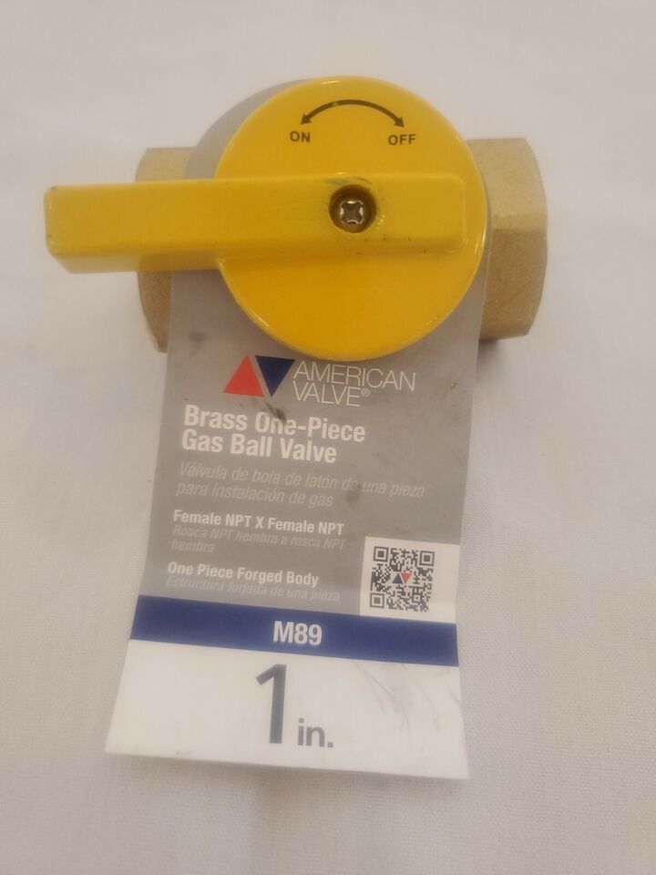 Ball Valve Gas American Valve. Brass One-Piece 1in (M89)Female Forged ...