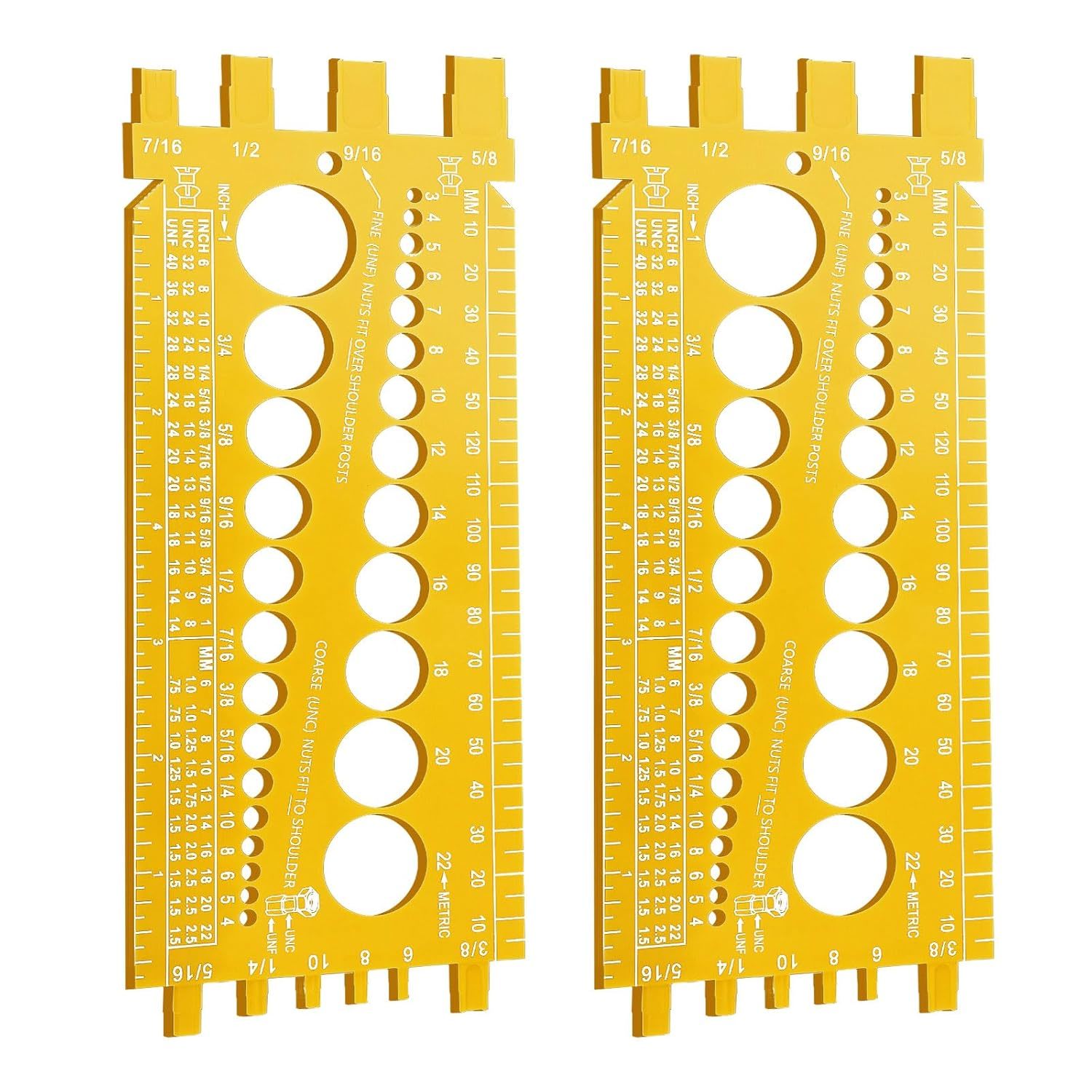 Hoteam 2 Pieces Nut Bolt Thread Gauge Checker Plastic Bolt Size And ...