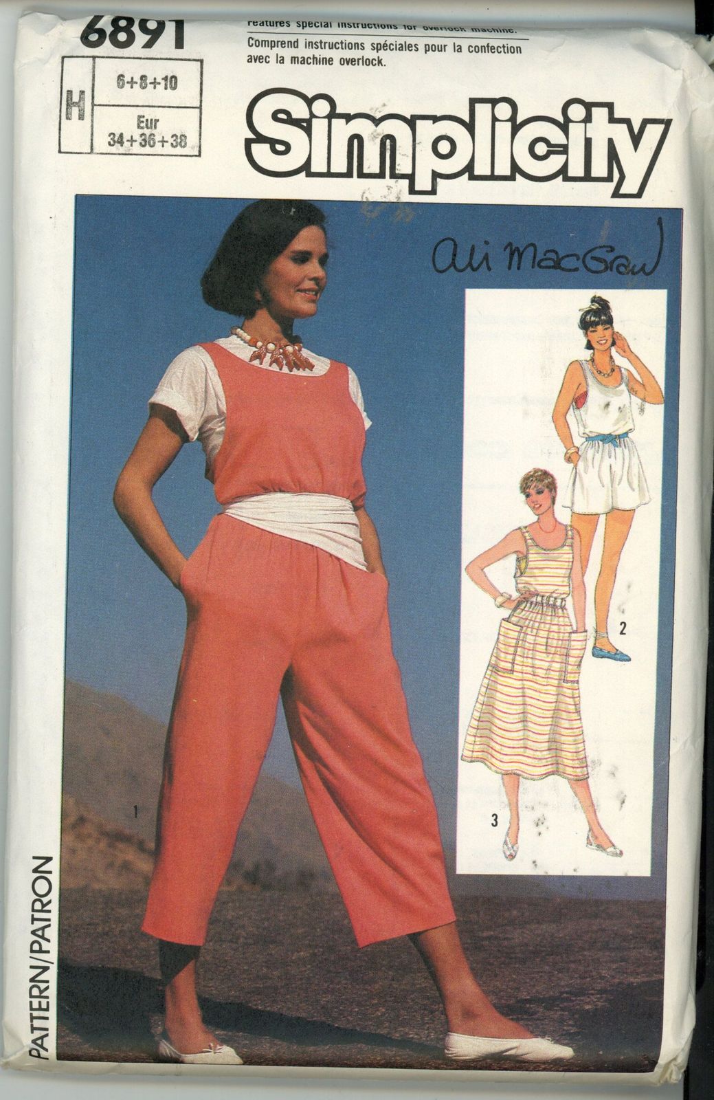 Simplicity 6891 Misses Jumper, Jumpsuit, Romper, Top Size 6-8-10 UNCUT ...