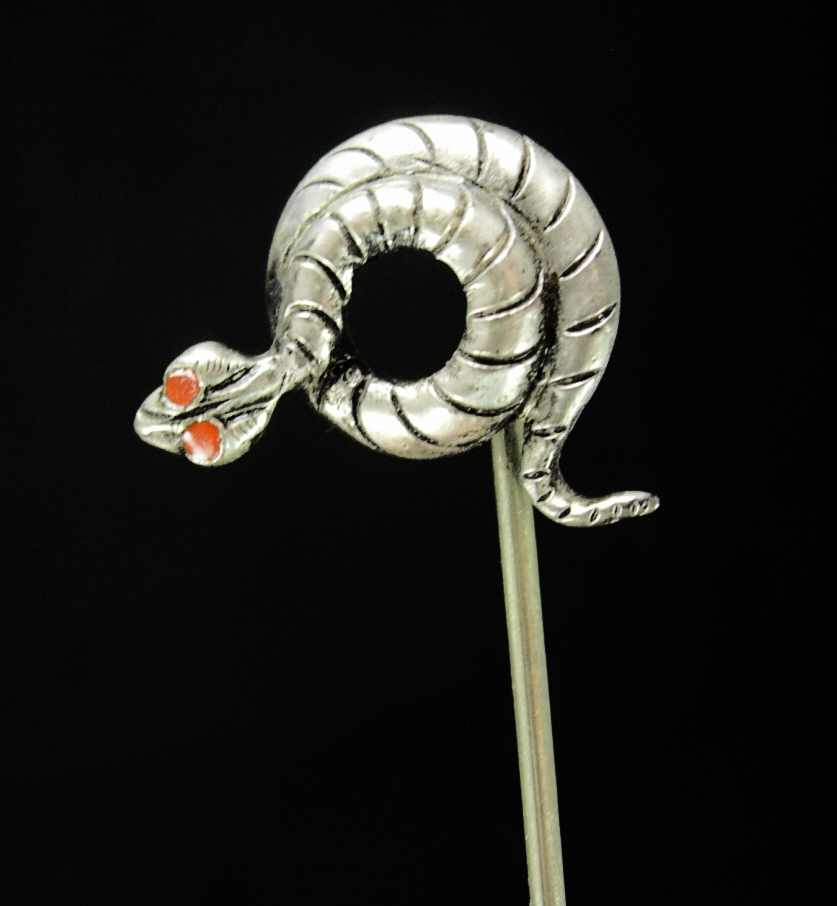 Cleopatra Snake Stickpin Vintage Sterling Silver Serpent stick Lapel ...