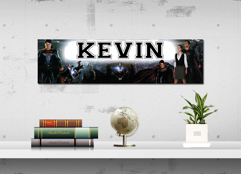 Superman - Personalized Name Poster, Customized Wall Art Banner - Art ...