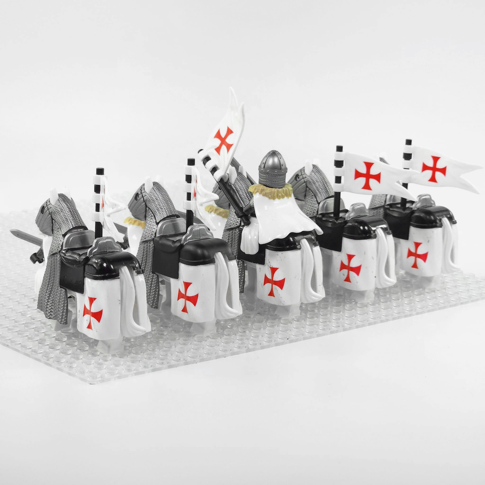 Crusades Mounted Knights Templar Armored Warhorse 10pcs Minifigure ...