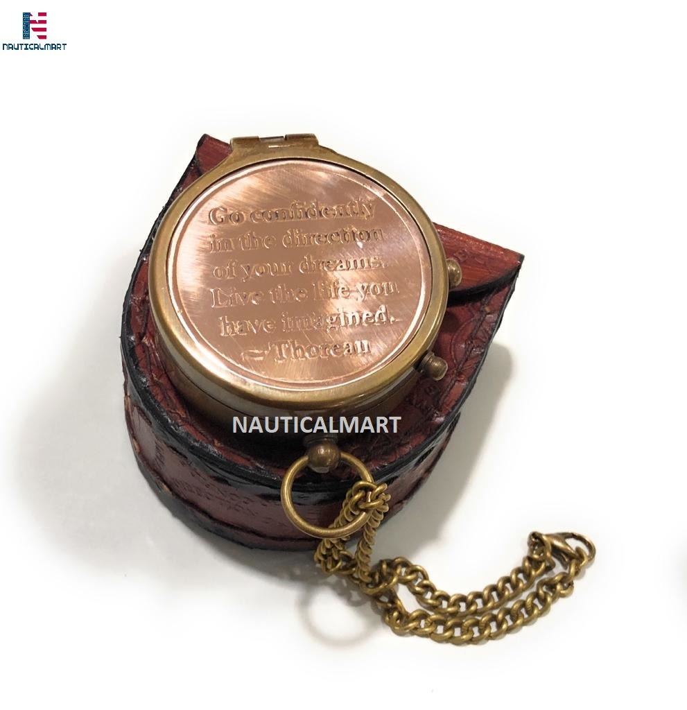 Thoreau's Go Confidently Quote Engraved Compass Inspirational Quotes ...