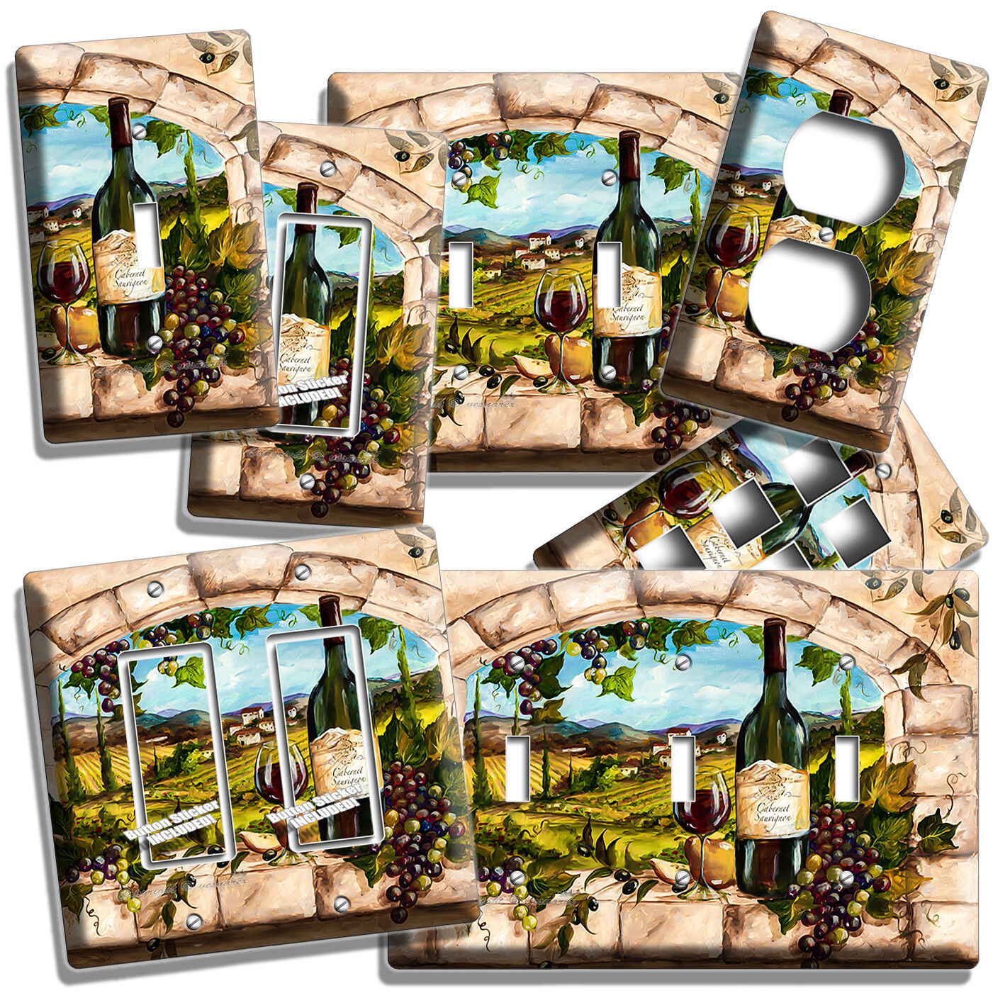 TUSCAN KITCHEN VINEYARD WINE GRAPE LIGHT SWITCH OUTLET WALL PLATE HOME ...