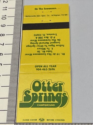 Matchbook Cover Otter Springs Campground Longest Natural Spring gmg ...
