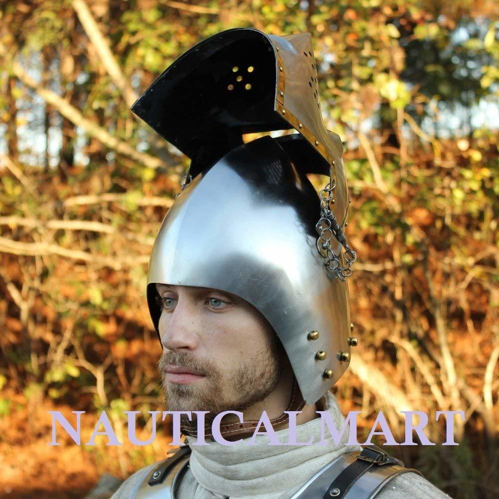 NauticalMart Medieval Hounskull Pigface Bascinet Armor Helmet - Knives, Swords & Blades