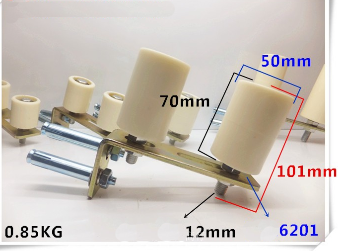6L-4 70mm x 50mm Sliding Gate Upper Guide Nylon Roller w/ Electroplated ...