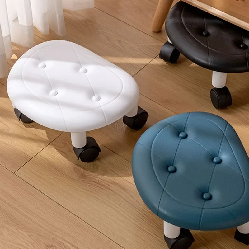 Movable Living Room Low Stool Silent Universal Wheel 360° Rotating Seat ...