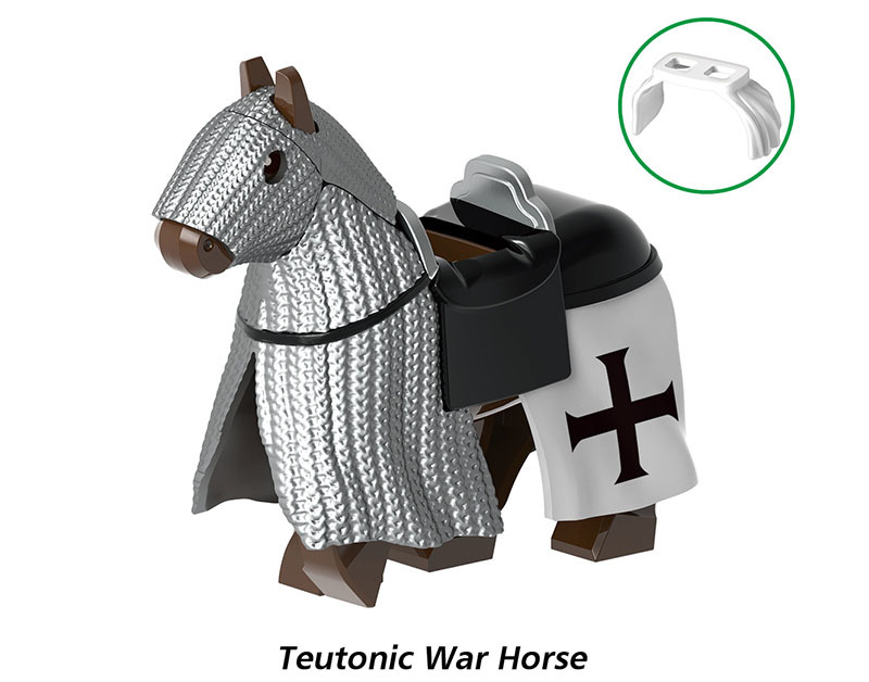 Mounted Teutonic Knights Custom Minifigure Building Blocks Toys - Building Toy Complete Sets & Packs