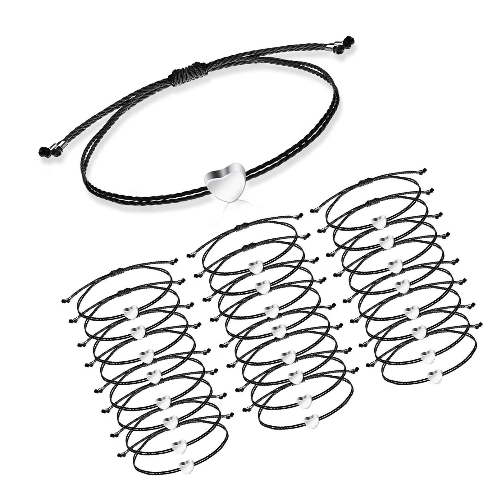 50 Pcs Heart String Friendship Bracelets Inspirational Gifts ...