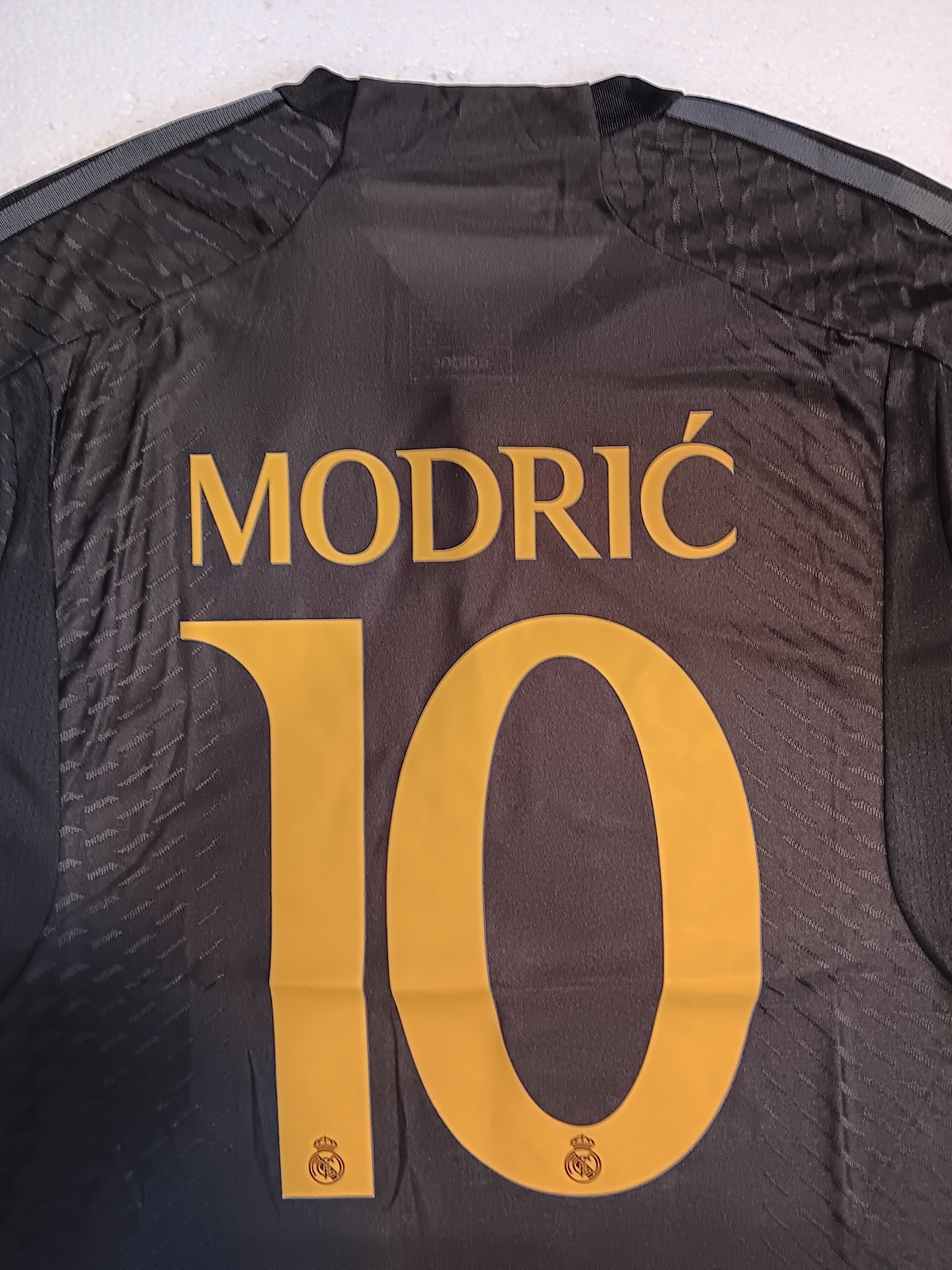 Luka Modric Real Madrid UCL Match Slim Black Third 3rd Soccer Jersey ...