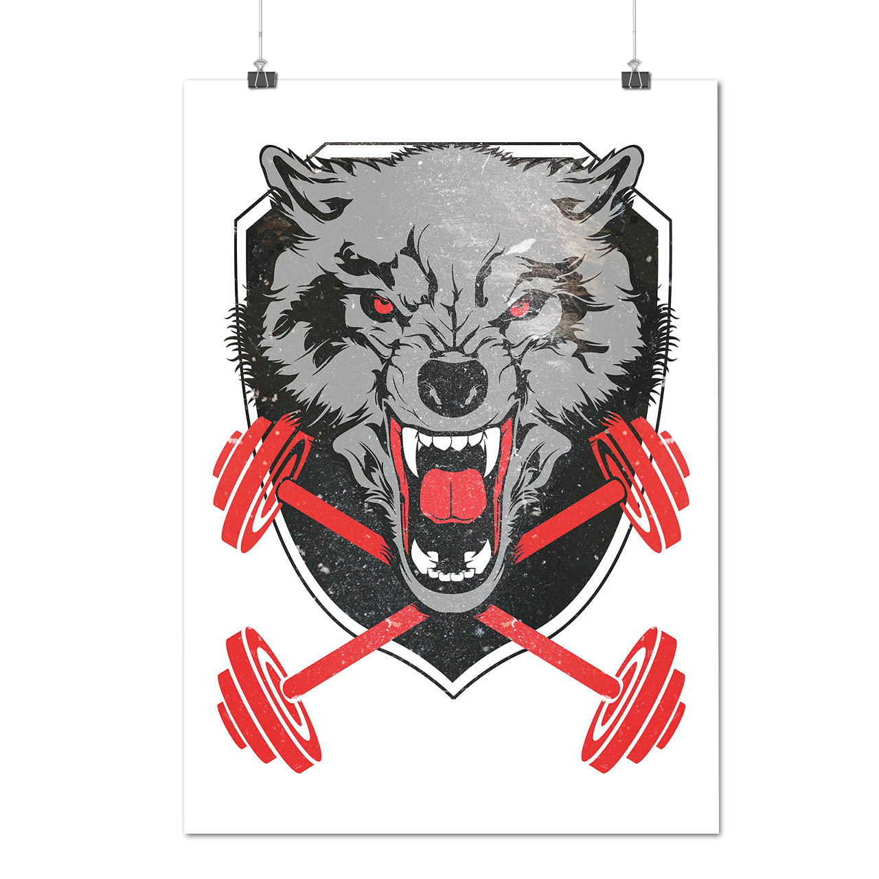 Wolf Gym Workout Sport Gym Animal Matte/Glossy Poster A0 A1 A2 A3 A4 ...