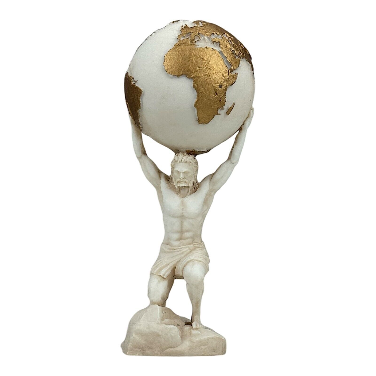Atlas Titan God Statue Sculpture Figure Grey Patina Cast Marble 6.69 in ...