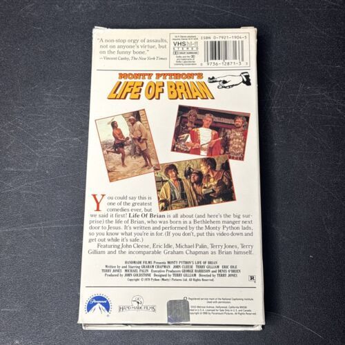 1990 Monty Python's LIFE OF BRIAN VHS MOVIE VINTAGE VIDEO TAPE FILM ...