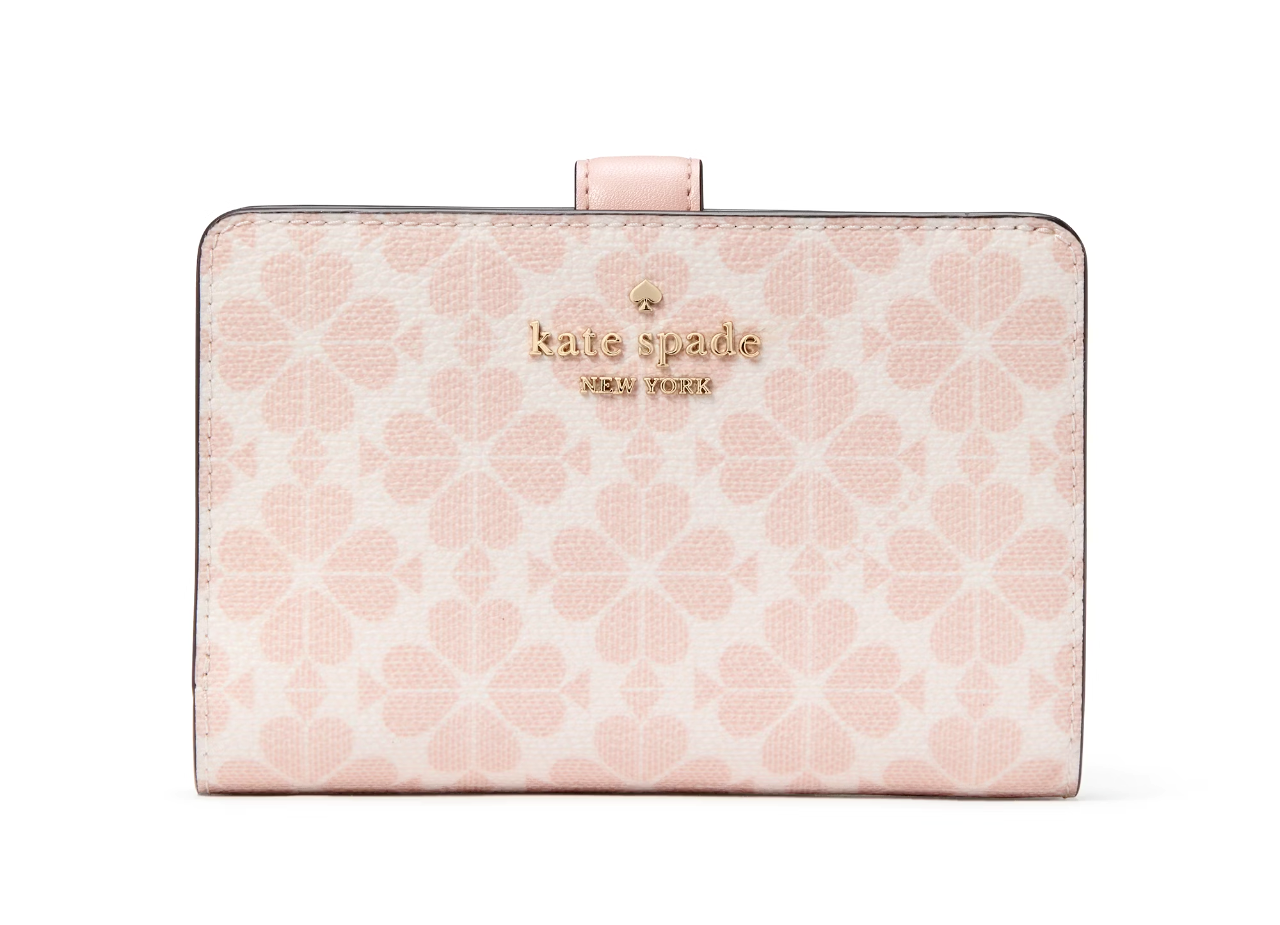 New Kate Spade Signature Spade Flower Medium Compact Bifold Wallet Rose ...