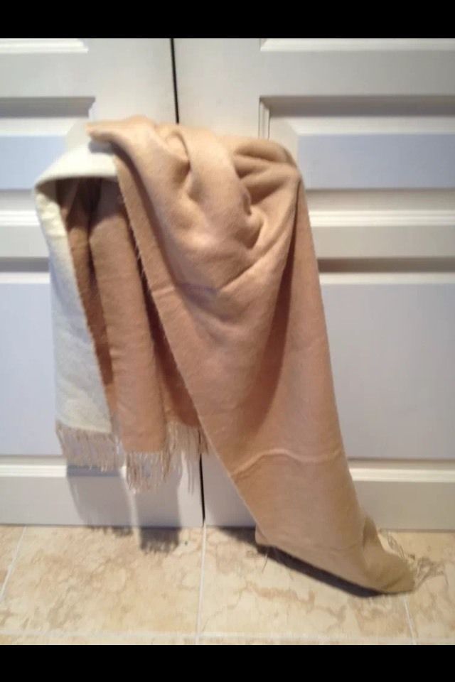 The Softest Cream And Tan Fringed Shawl Wrap - Women