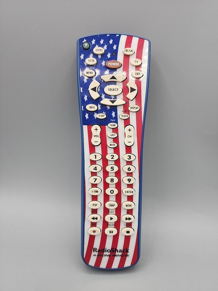 Radio Shack 4 In 1 Universal Remote Control RC American Flag US Tested ...