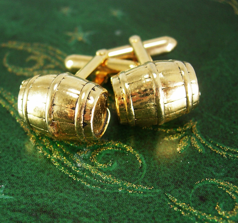 Beer Keg Cuff links BACHELOR PARTY gift Vintage Swank gold Cufflinks ...