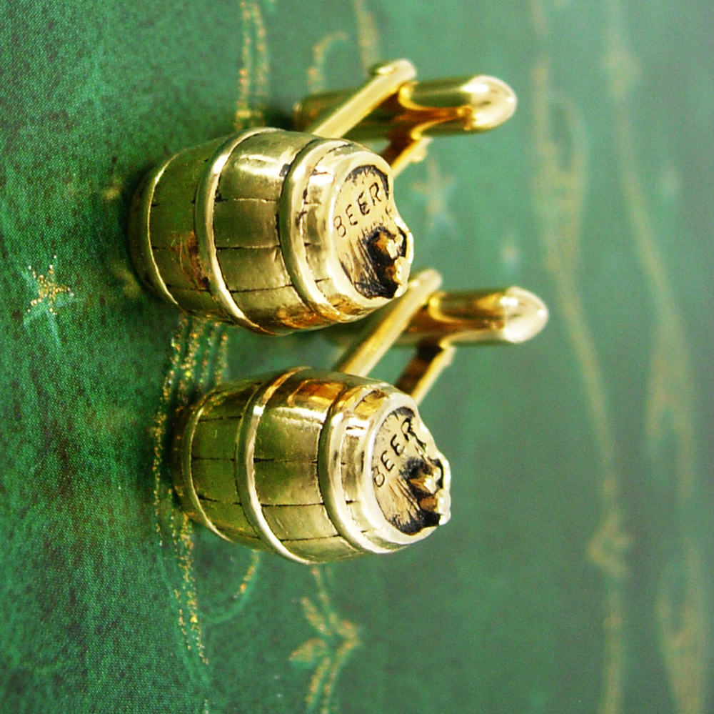 Beer Keg Cuff links BACHELOR PARTY gift Vintage Swank gold Cufflinks ...