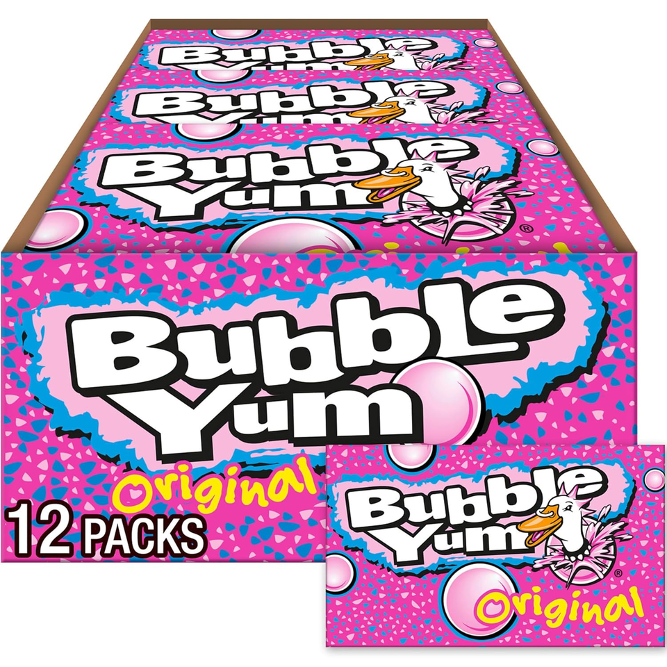 Original Flavor Chewy, Bubble Gum Packs, 2.82 Oz (12 Count) - Gums ...
