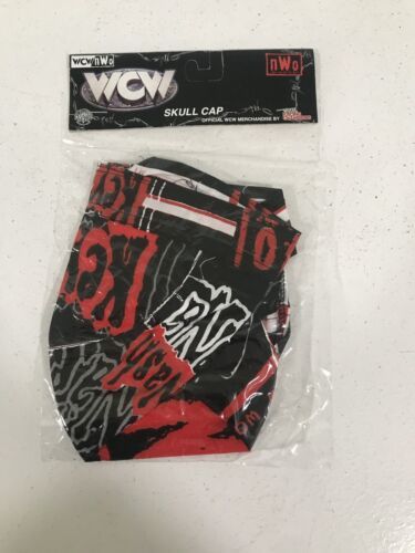 New 1999 WCW NWO Bill Goldberg Red Black Wrestling Skull Cap Bandana ...