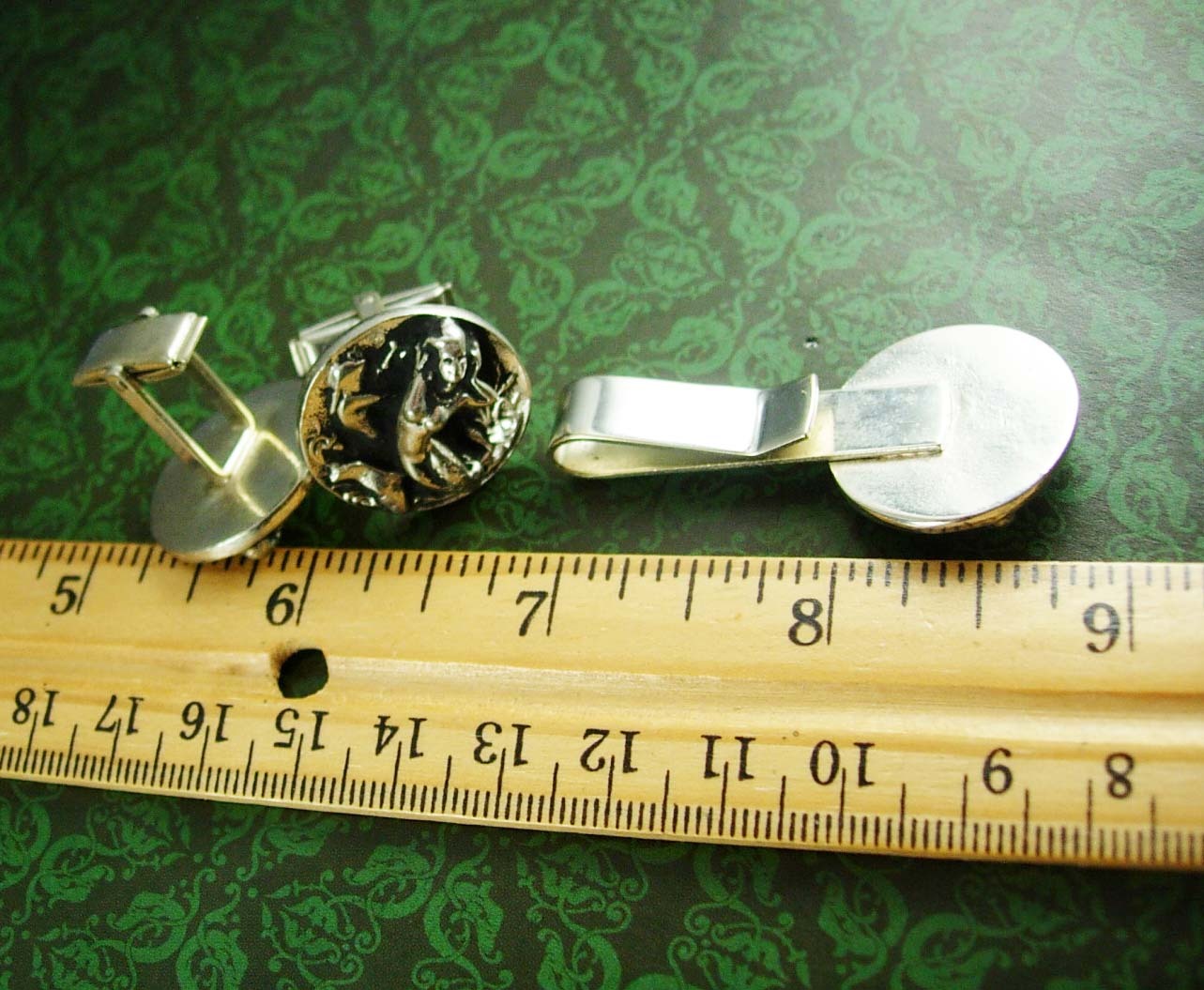 Vintage Mermaid Cufflinks Tie Clip set Fairy tale Mythical sea nymph ...