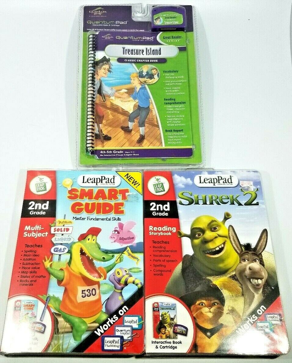 Leapfrog Leappad Game set of 3, Sherk 2, Smart Guide and Treasure ...