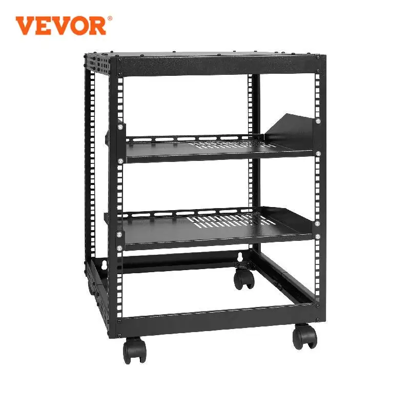 VEVOR Open Fe Server Rack 12U/15U/ 20U Floor Standing or Wall Mounted ...