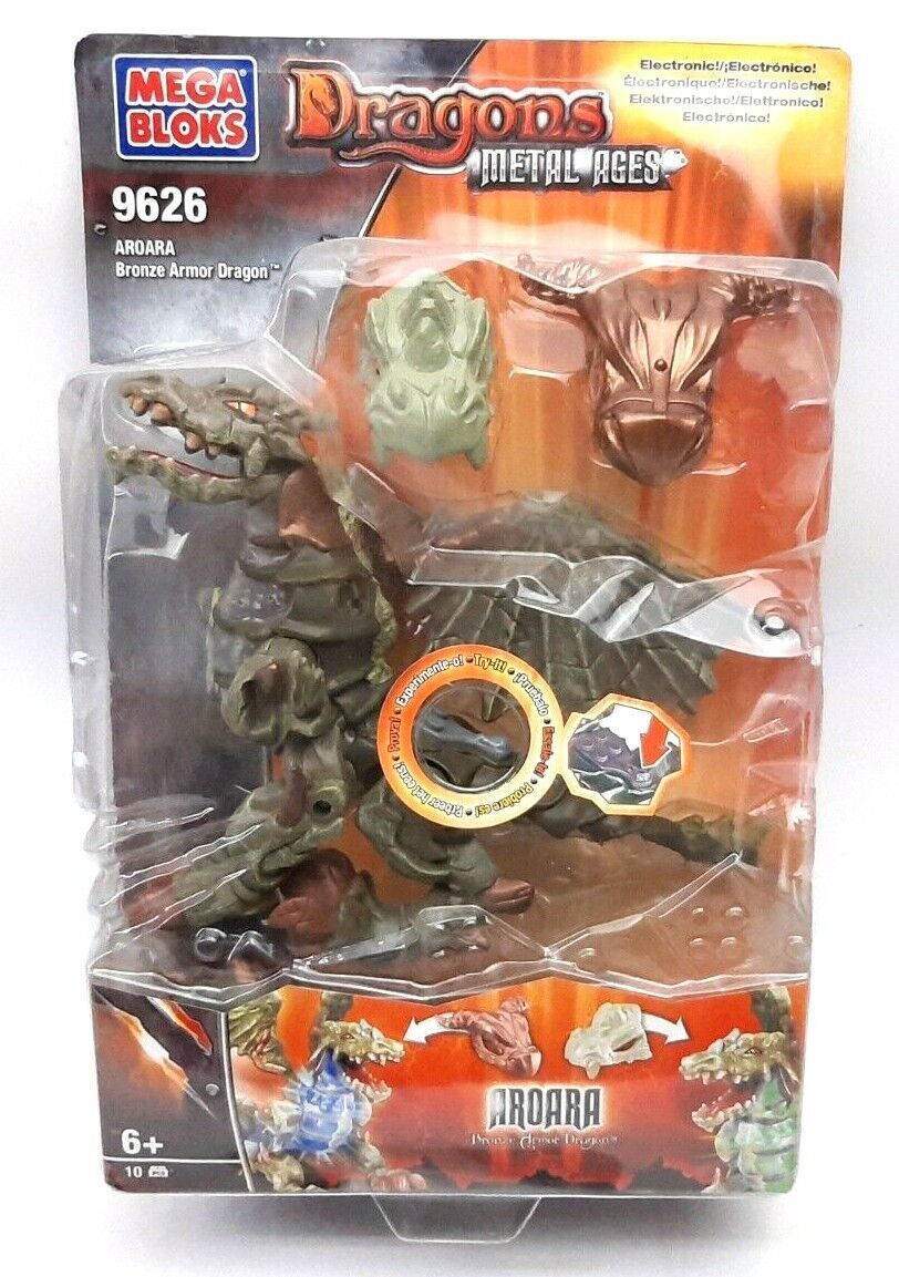 Mega Bloks Construx Dragons Metal Ages Aroara Bronze Armor Dragon NEW ...