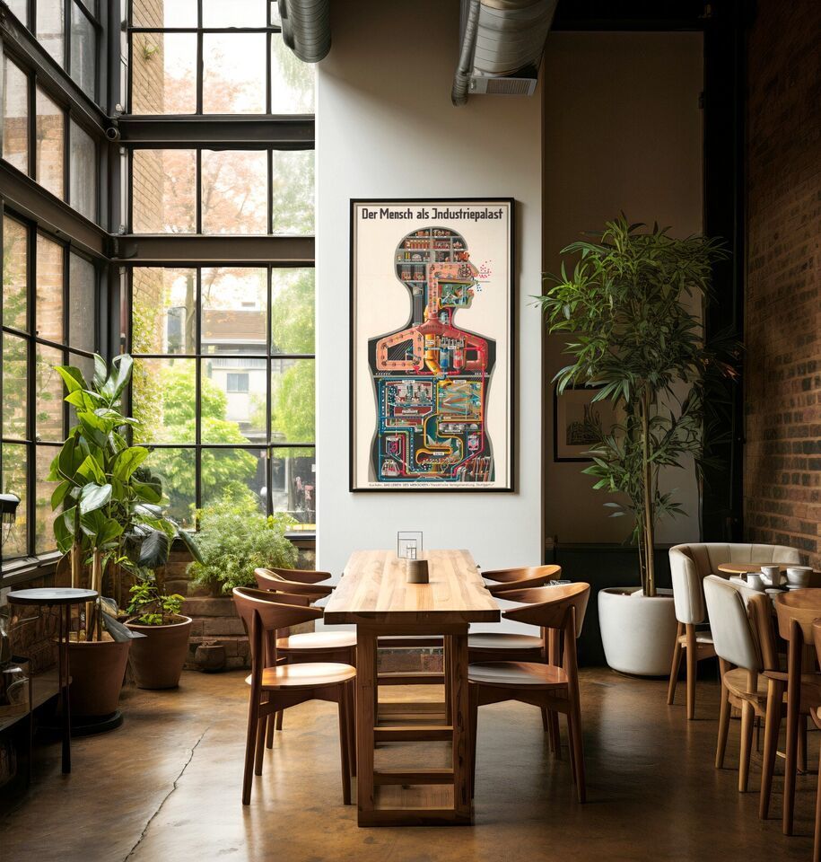 1926 The Human Factory - Man as Industrial Palace Anatomy Poster ...