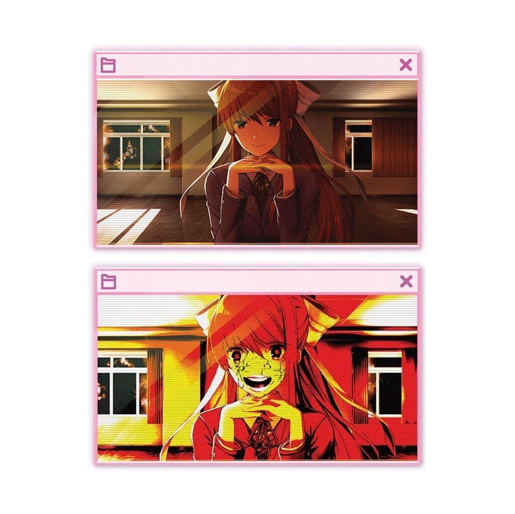 Doki Literature Club Jumpscare Monika Window Lenticular Enamel Pin ...