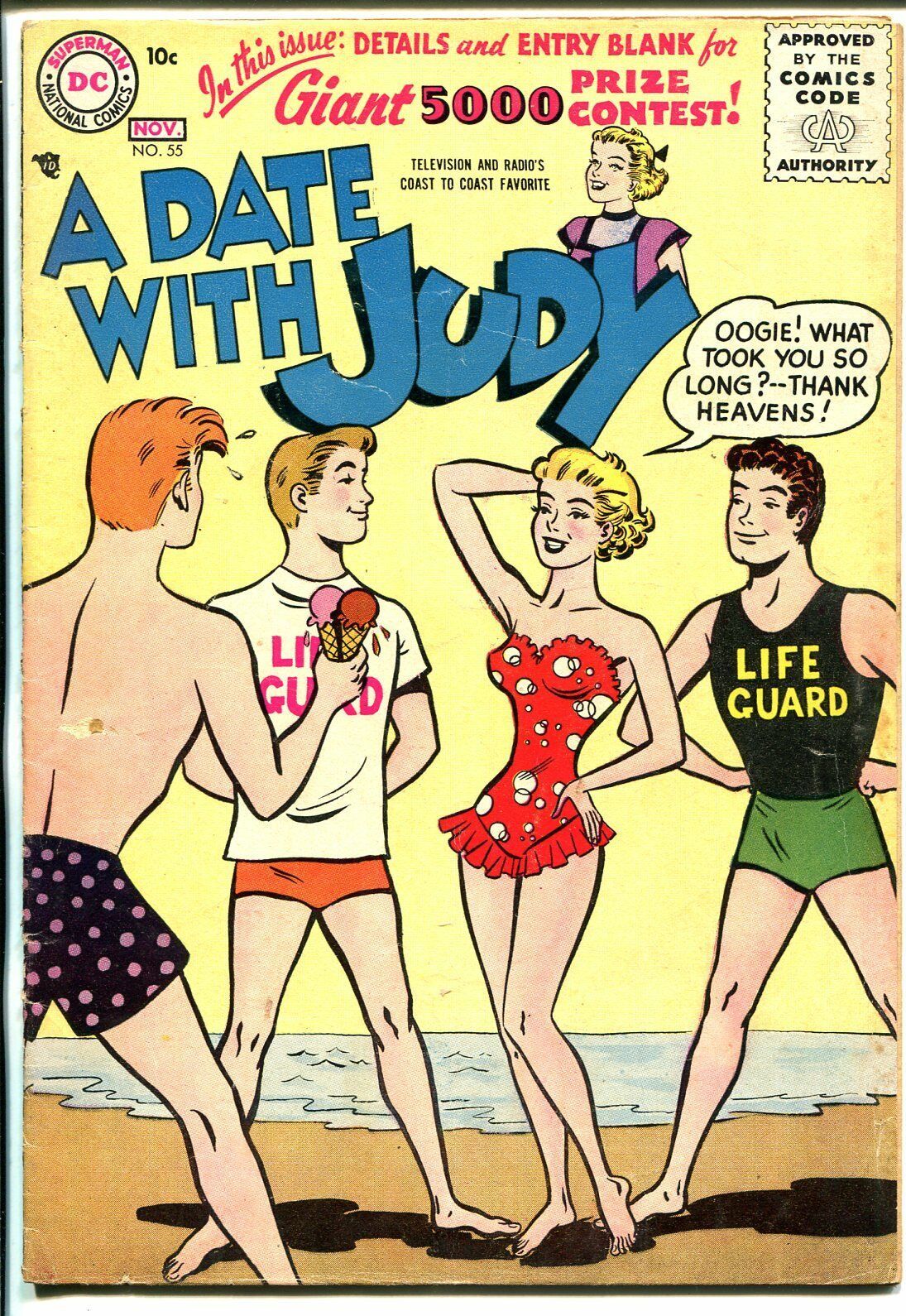 Date With Judy #55 1956-DC-ice cream cone-swim suit-teen humor-VG ...