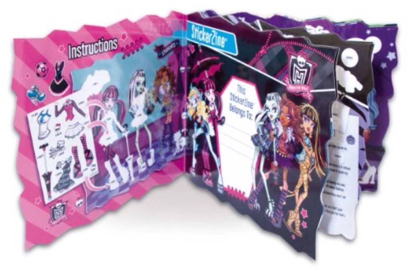 Monster High Stickerzine Sticker Album -16 Pages & 28 Stickers For Cool ...