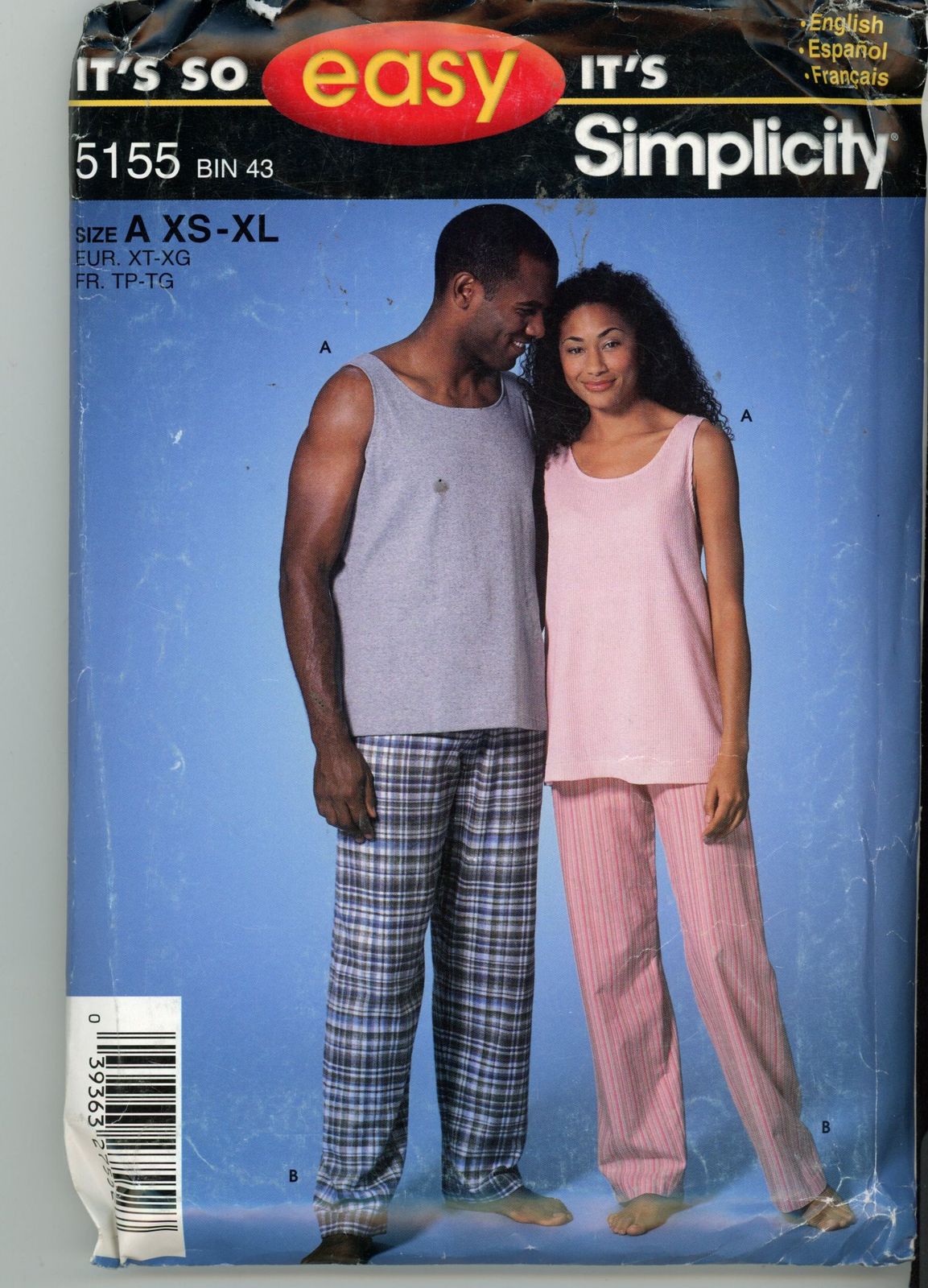 Simplicity 5155 Misses, Mens, and Teens Pajama Pants and Knit Tops ...