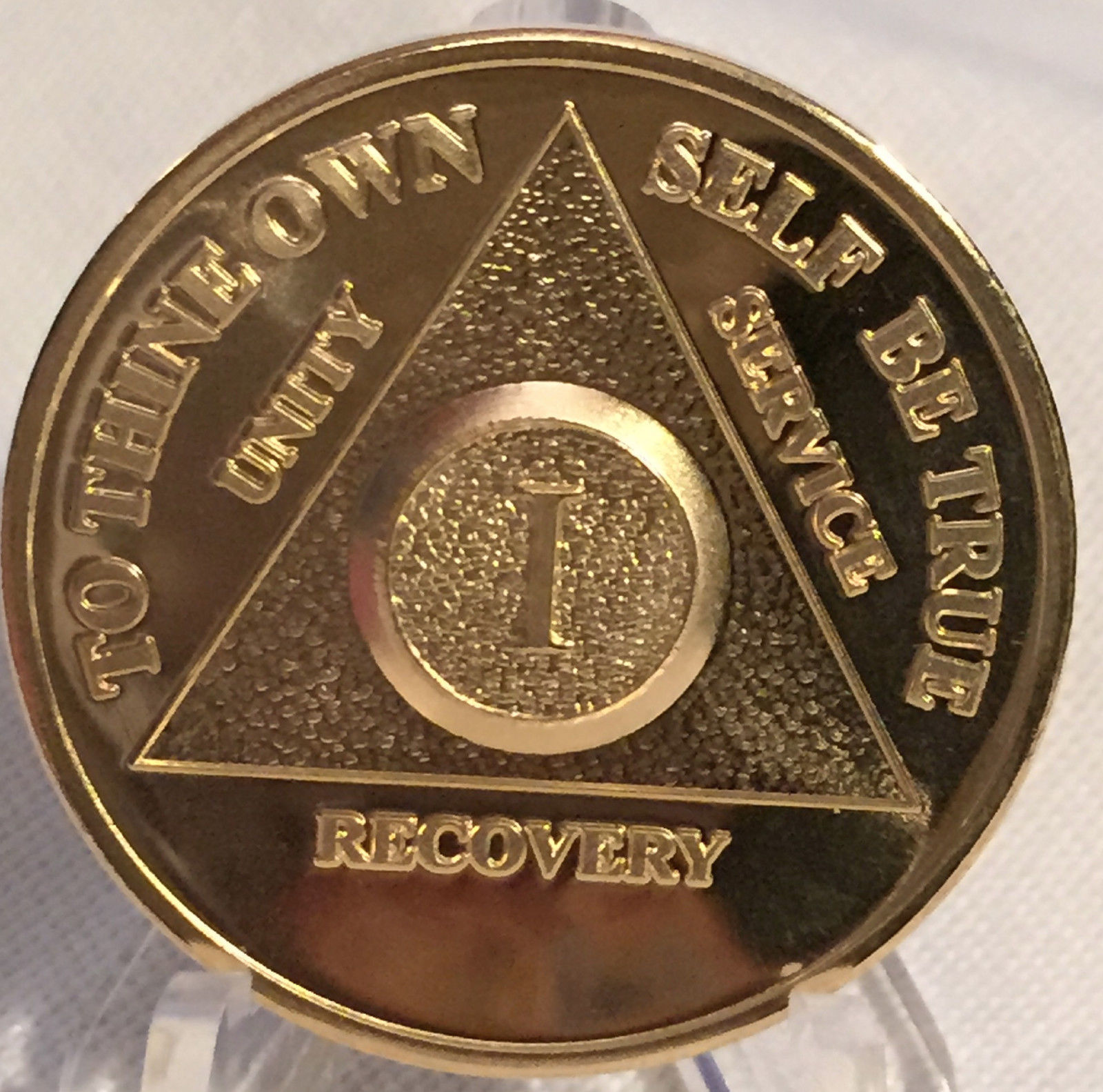 Alcoholics Anonymous AA 24k Gold Plated Anniversary Medallion Chip Coin ...