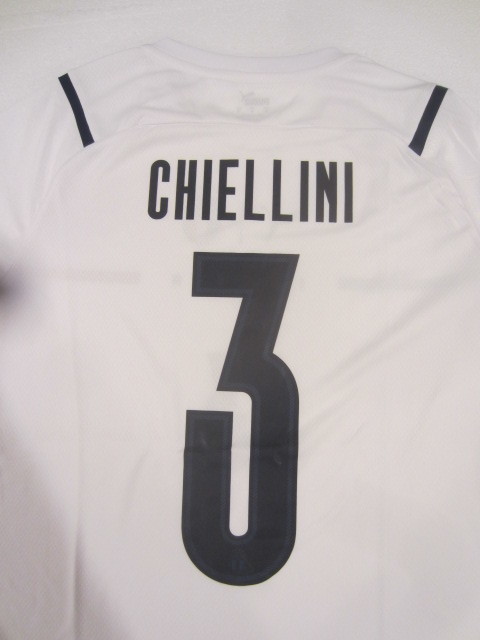 Giorgio Chiellini Italy 20/21 Euro Match Slim White Away Soccer Jersey ...