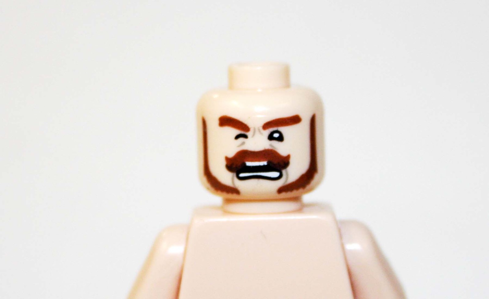 Angry Head Sideburns Mustache head DIY Building Minifigure Bricks US ...