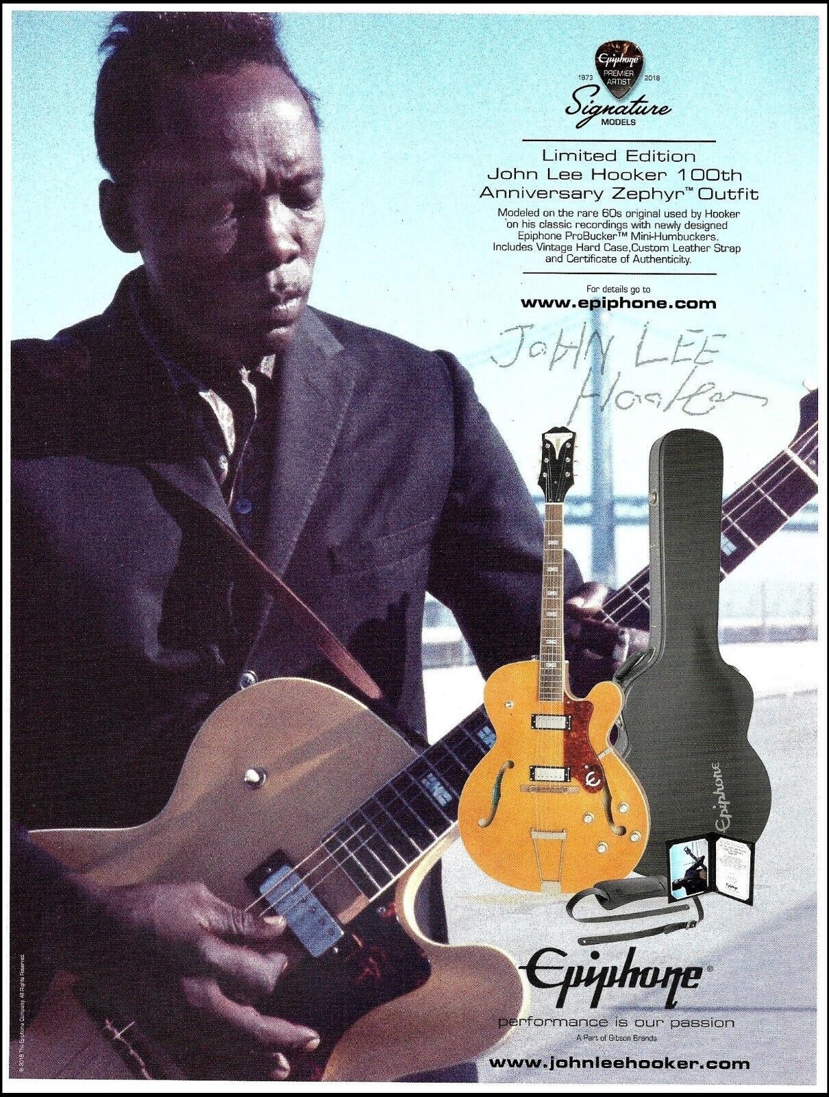John Lee Hooker 100th Anniversary Epiphone Zephyr Outfit guitar ...