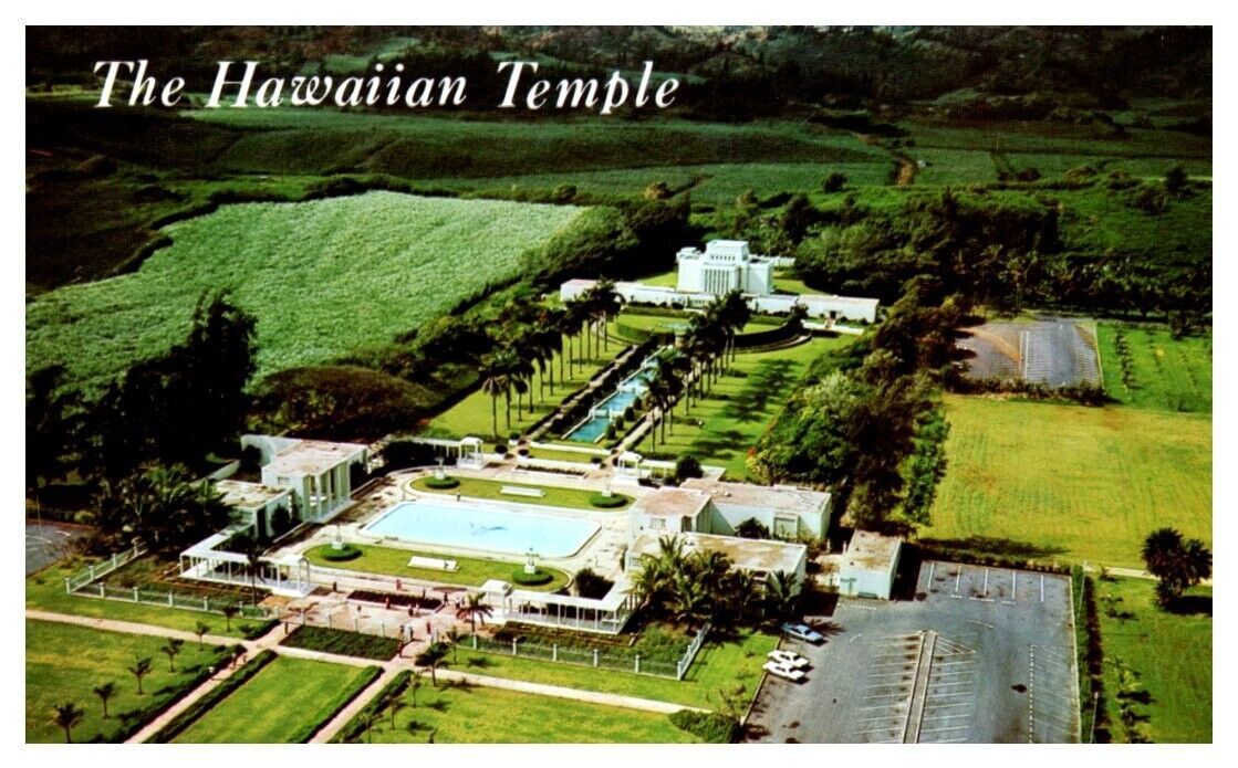 Aerial View of the Hawaiian Mormon Temple Laie Oahu Hawaii Postcard ...