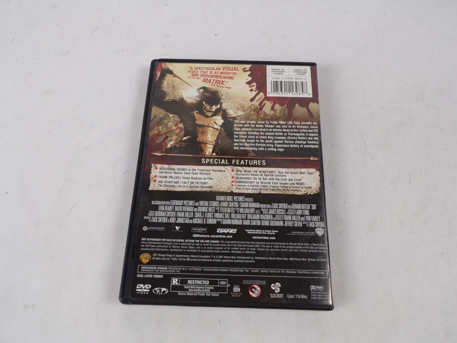 309 Two Disc Special Edition Zack Snyder Lena Headey Vincent Regan DVD ...