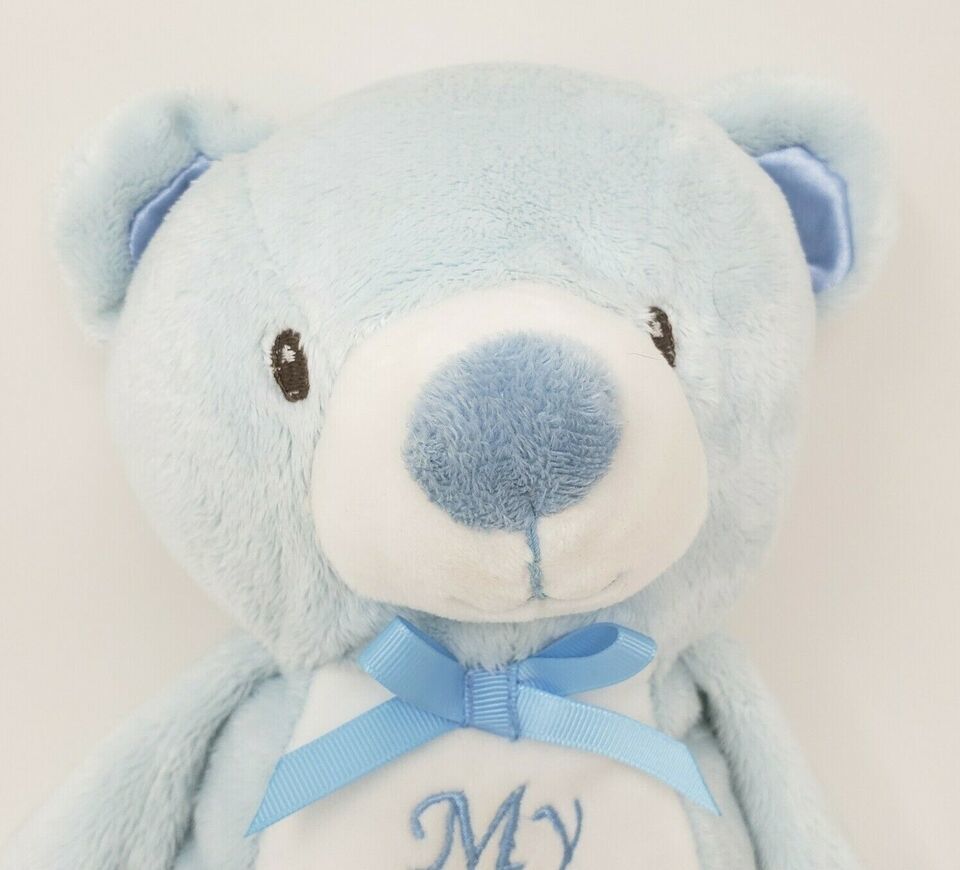 13" KELLYTOY BABY BLUE MY FIRST 1ST TEDDY BEAR RATTLE STUFFED ANIMAL ...