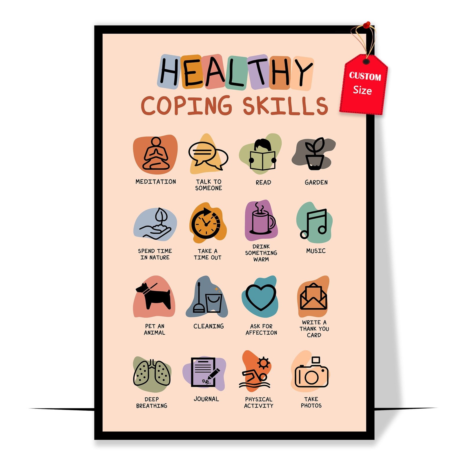Healthy Coping Skills Poster Mental Health Poster for Classroom Therapy ...